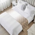 Abstract Art Bed Runner King Size Classic Brown Line Gradient Texture ...
