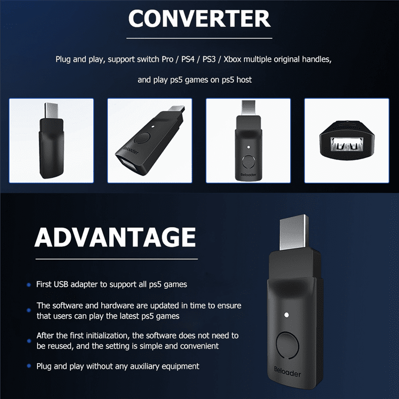 Buy For PS5 All Games Controller Keyboard Mouse Converter Bluetooth ...
