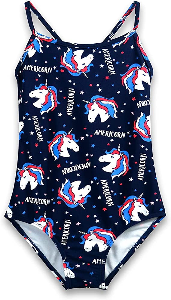 CinCili Girls' Swimwear Swimsuit Printed Thin Strap Athletic Team ...