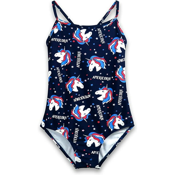 CinCili Girls' Swimwear Swimsuit Printed Thin Strap Athletic Team ...