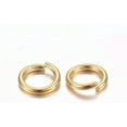 304 Stainless Steel Open Jump Rings Real 24K golden Plated 7x1.2mm ...