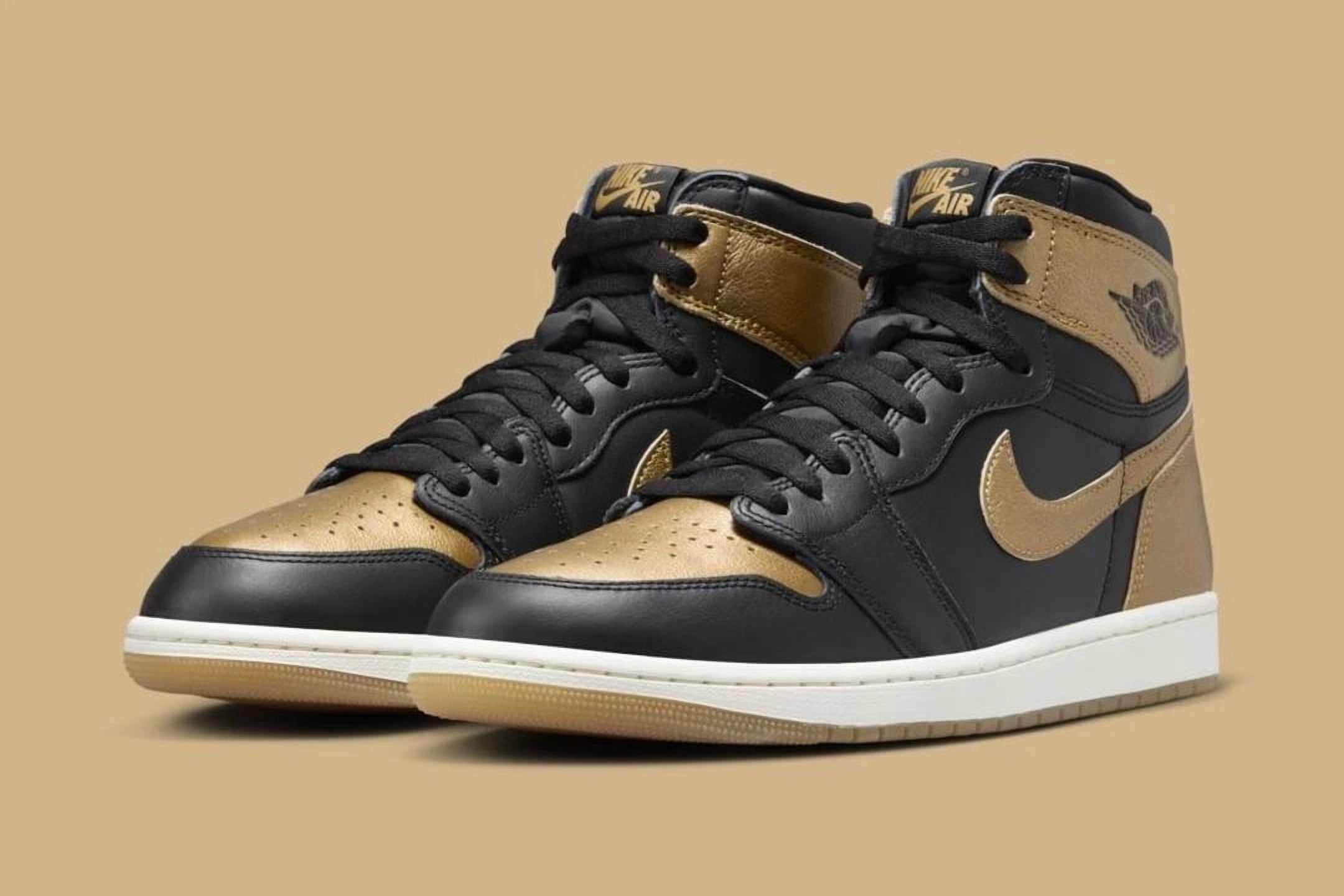 N I-K-E A i r-Jor-dan 1 High OG Black Metallic Gold DZ5485-071 Men’s ...
