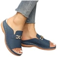 DIVVce Wedge Slide Sandals For Women Metal Chain Open Toe Comfortable ...