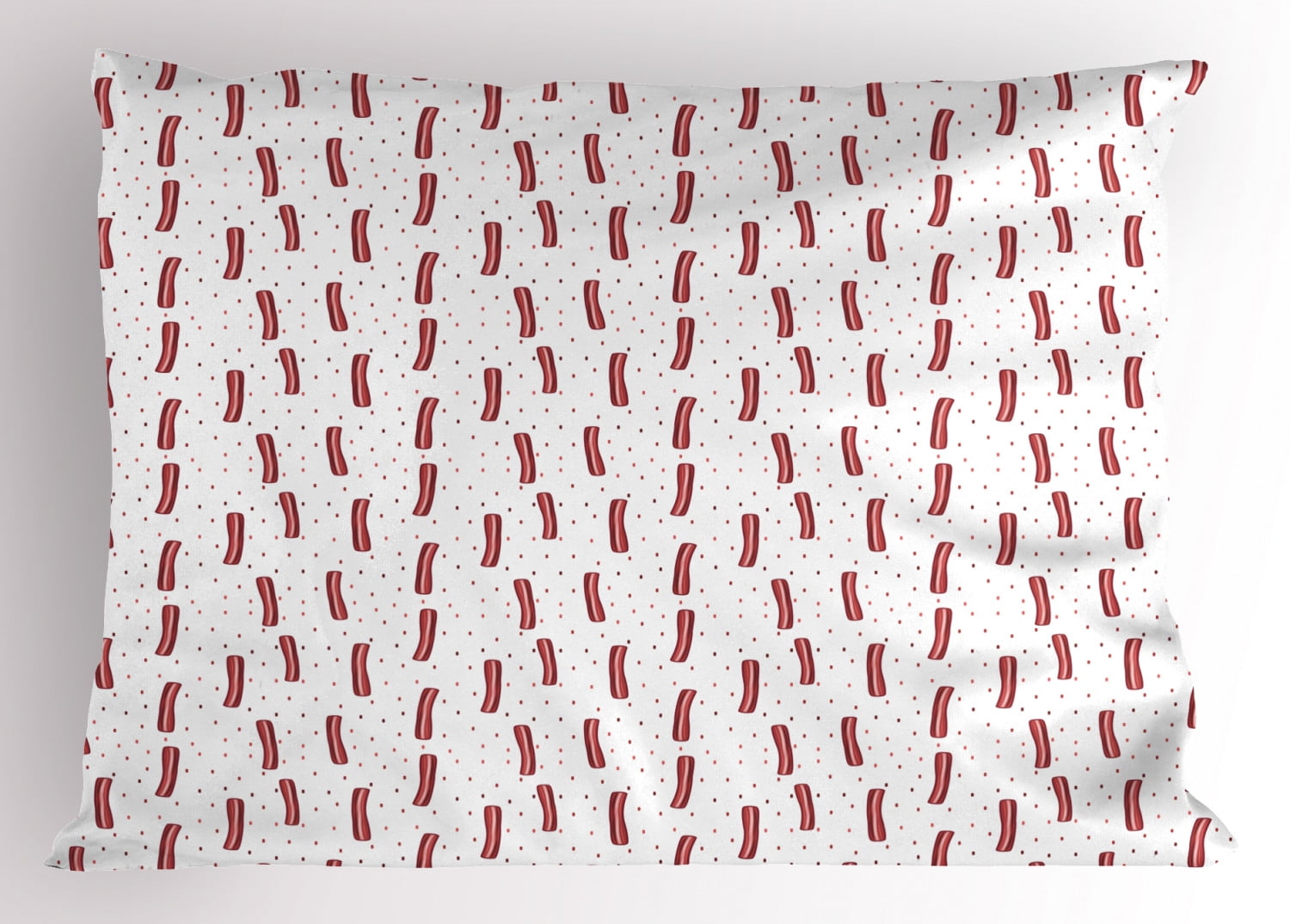 Bacon Pillow Sham, Graphic Prosciutto Bacon Pattern in Repeating Order ...