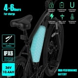 Hiland Rockshark E-Bike, 350W 20MPH, Shimano 21 Speed, 36V 10.4Ah ...