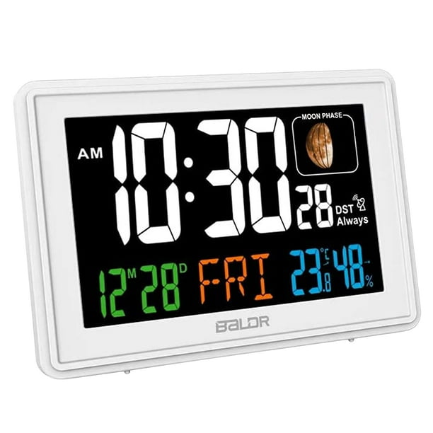 BALDR Atomic Alarm Clock - Large Color Display Digital Desk Clock ...