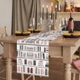 Abstract Bookshelf Table Runner 14x72 Inch Pink Gray Book Minimalist ...
