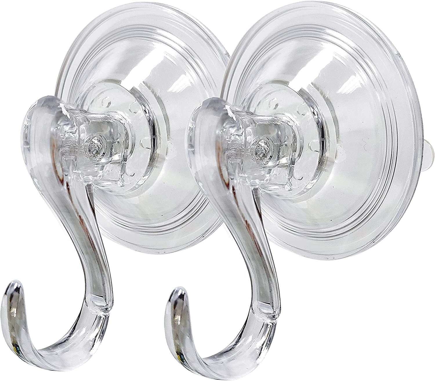 2 pack Suction Cup Heavy-Duty Hook，Large Clear Reusable Wreath Vacuum ...