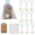 10 Set Daisys Flower Key Rings with Thank You Card and Organza Bag ...