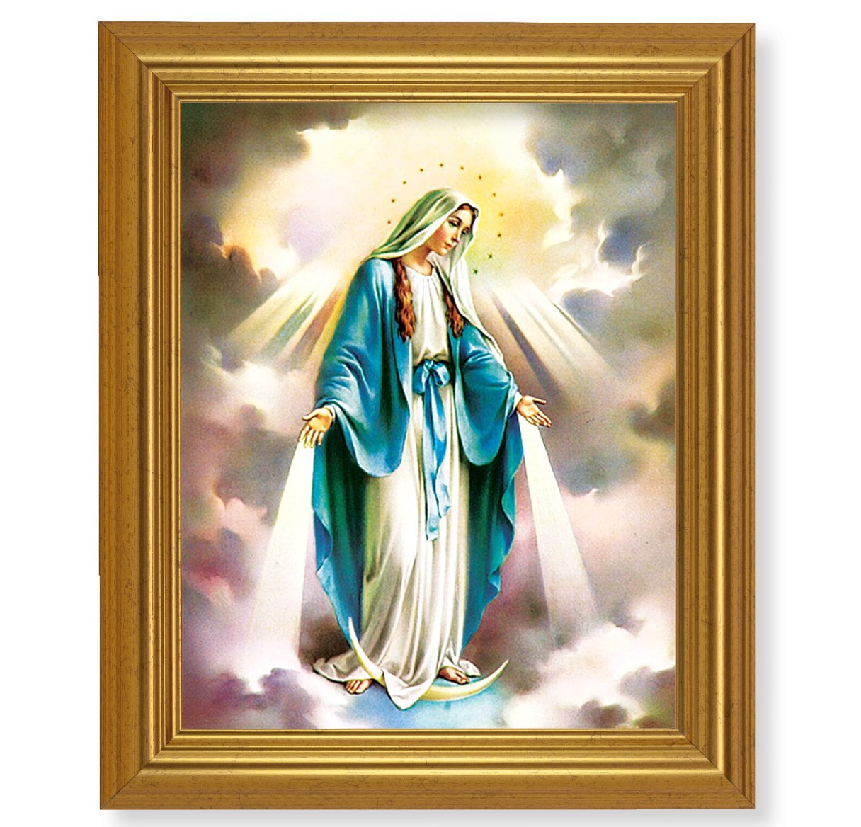 Our Lady of Grace Picture Framed Wall Art Decor, Large, Antique Gold ...