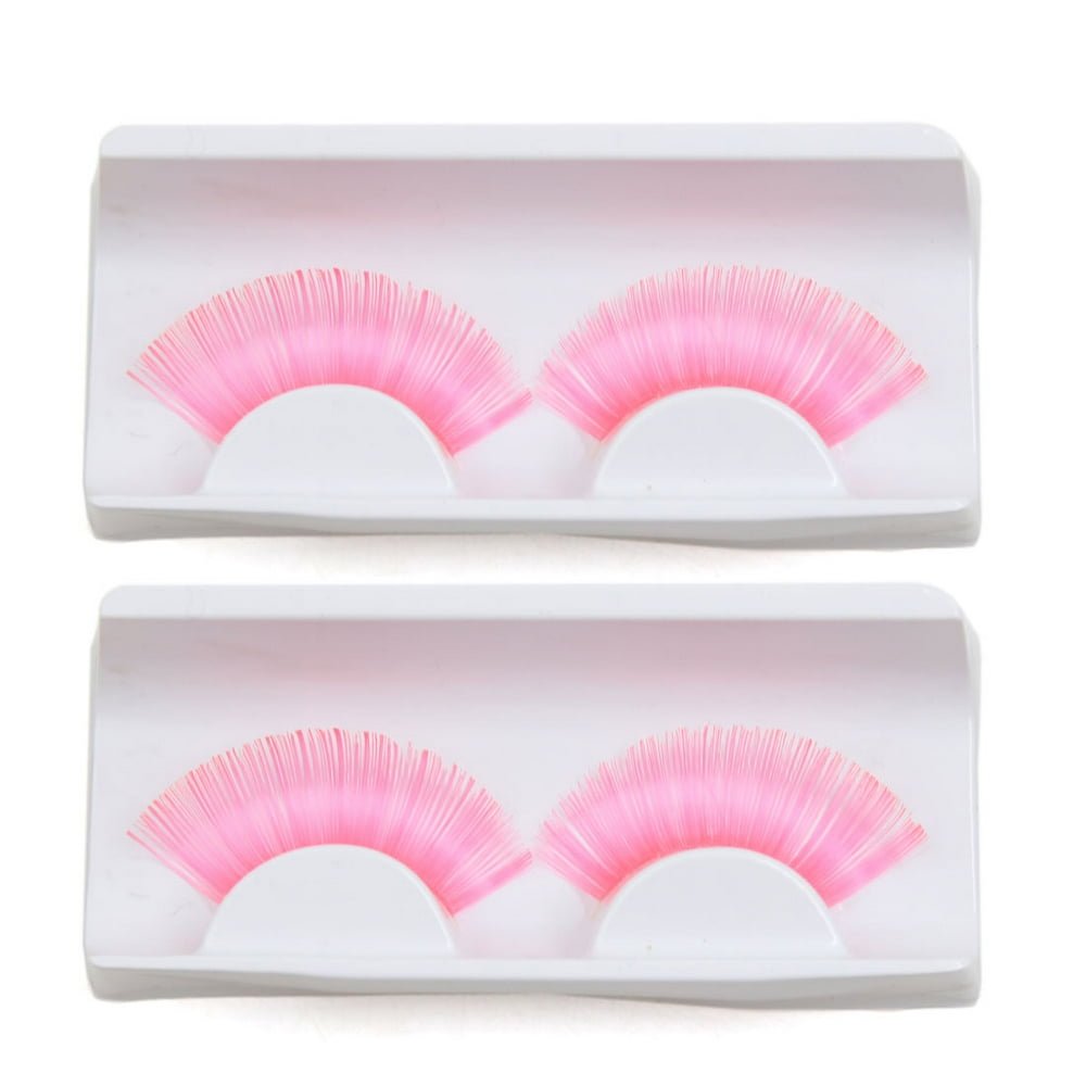 2 Pairs Pink Decor False Eyelashes Eyes Styling Makeup Cosmetic for ...