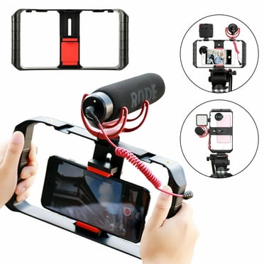 Bower Ultimate Vlogger Pro Kit with Smartphone Rig, HD Microphone, 50 ...