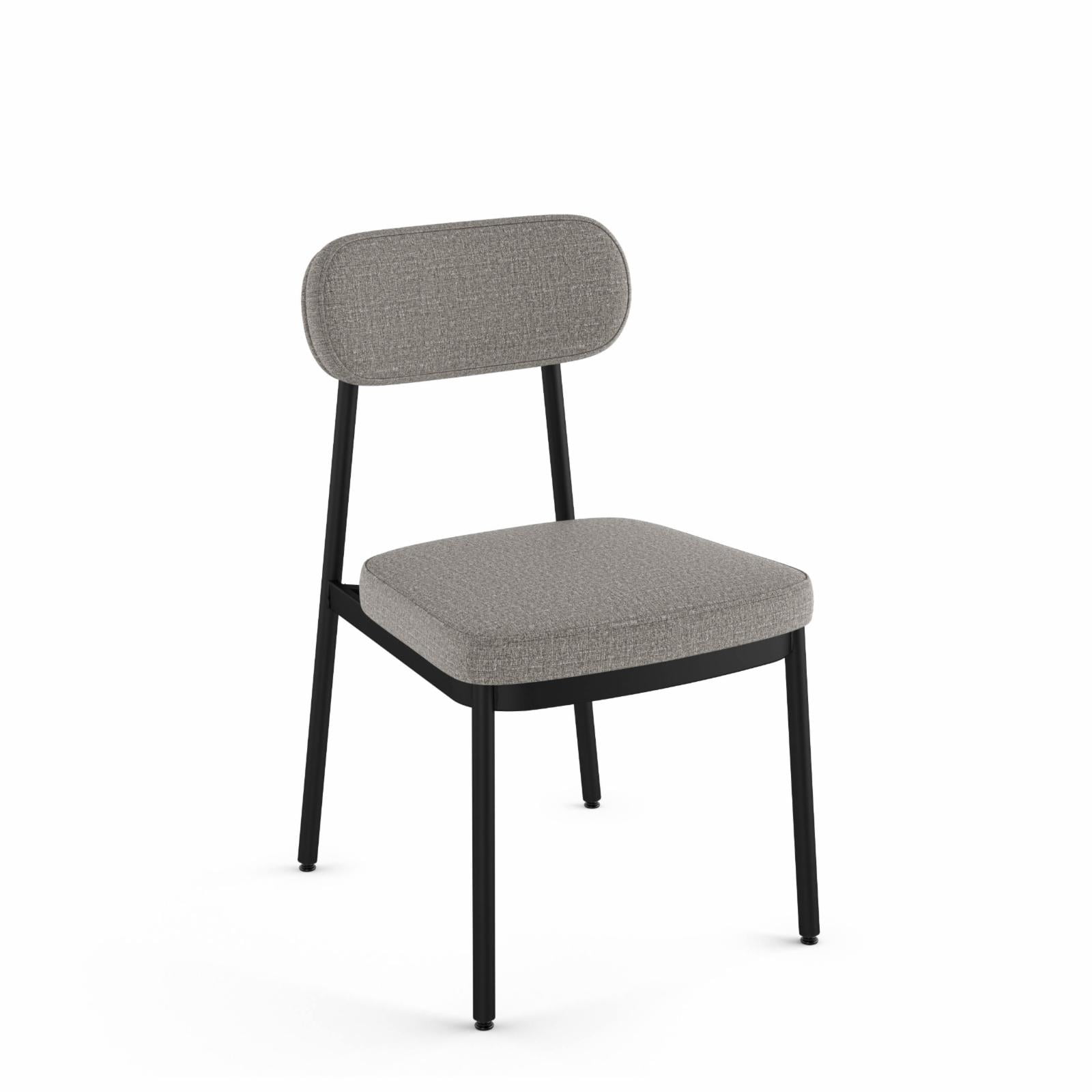 Amisco Orly Dining Chair - Grey Beige Fabric/Black - Walmart.com