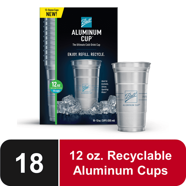 Ball Aluminum Cup, Disposable Recyclable Cold-Drink Cups, 12 oz. Cups ...