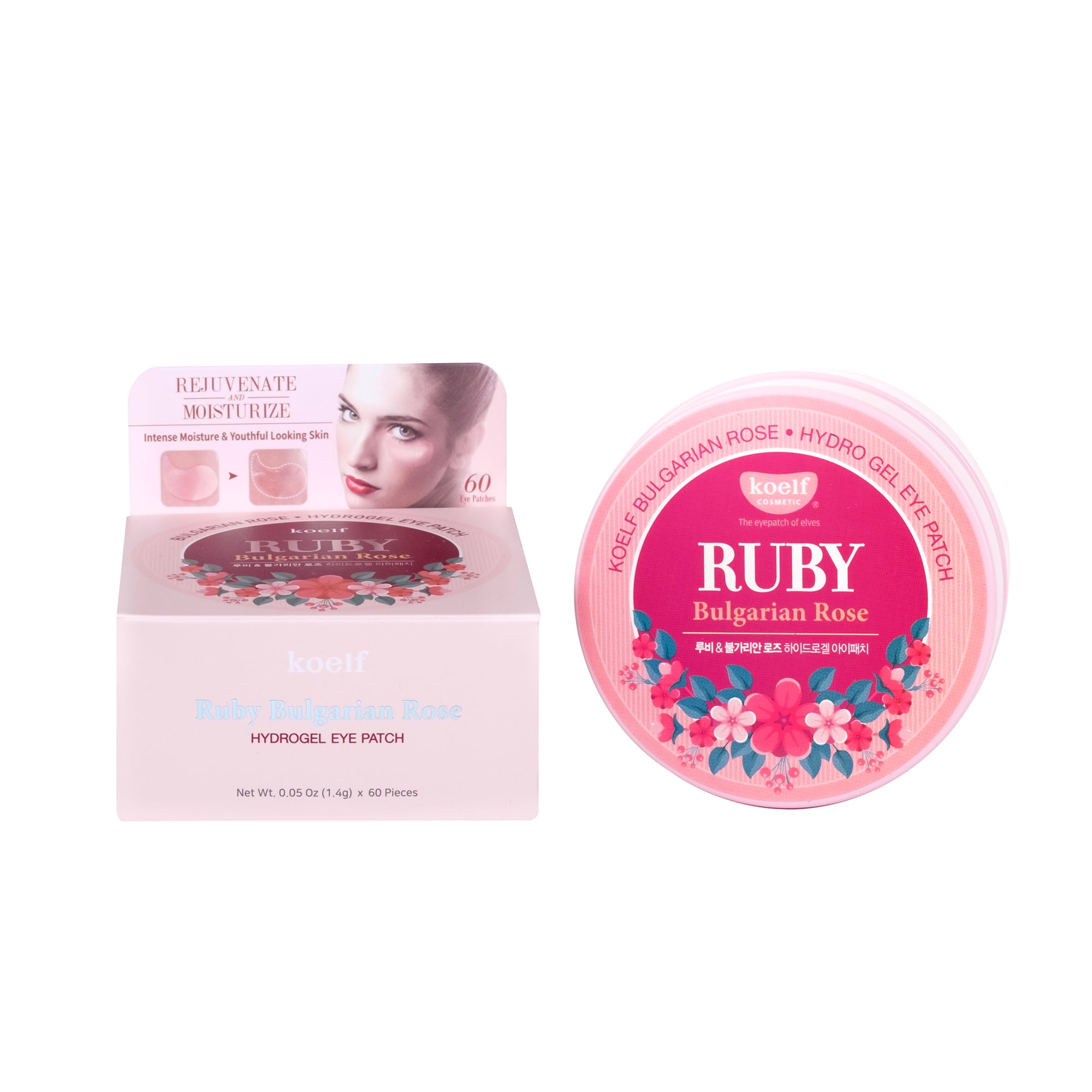 Koelf Ruby Bulgarian Rose Hydro Gel Eye Patch 3 oz (0.05 oz x 60pcs ...