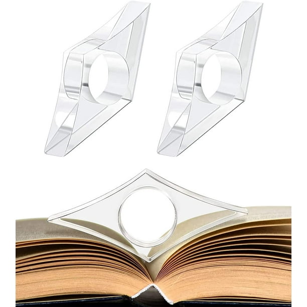 2 Pieces Clear Thumb Ring Bookmark Acrylic Book Page Holder Handmade ...