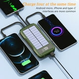 Solar Power Bank 10000mAh with Built in 4 Cables,DFITO Portable Charger ...