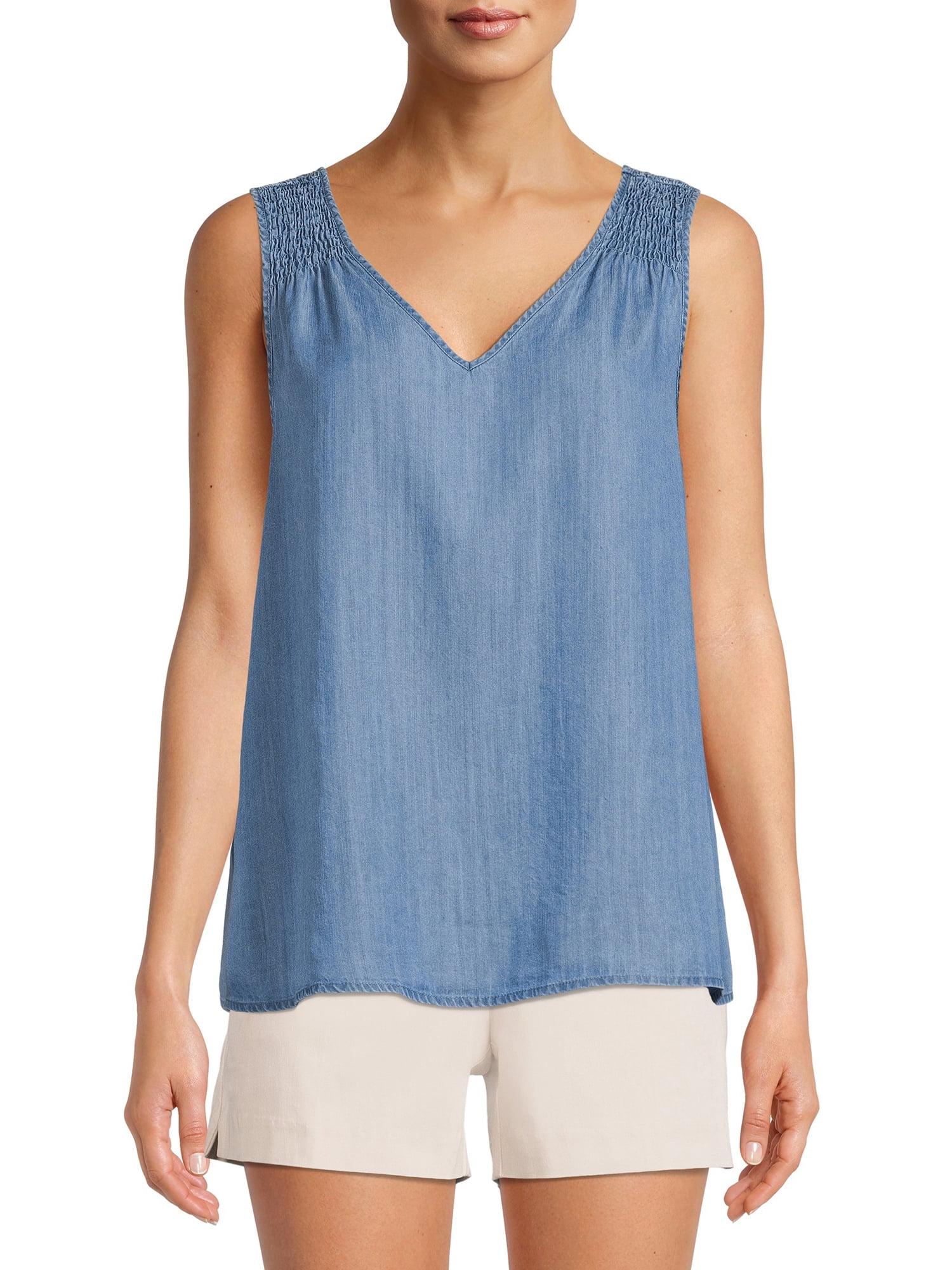 Time and Tru Women's V-Neck Tank Top, Sizes XS-XXXL - Walmart.com