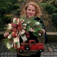 Christmas Wreath Red Truck Wreath Door Hanging Farmhouse House Buffalo