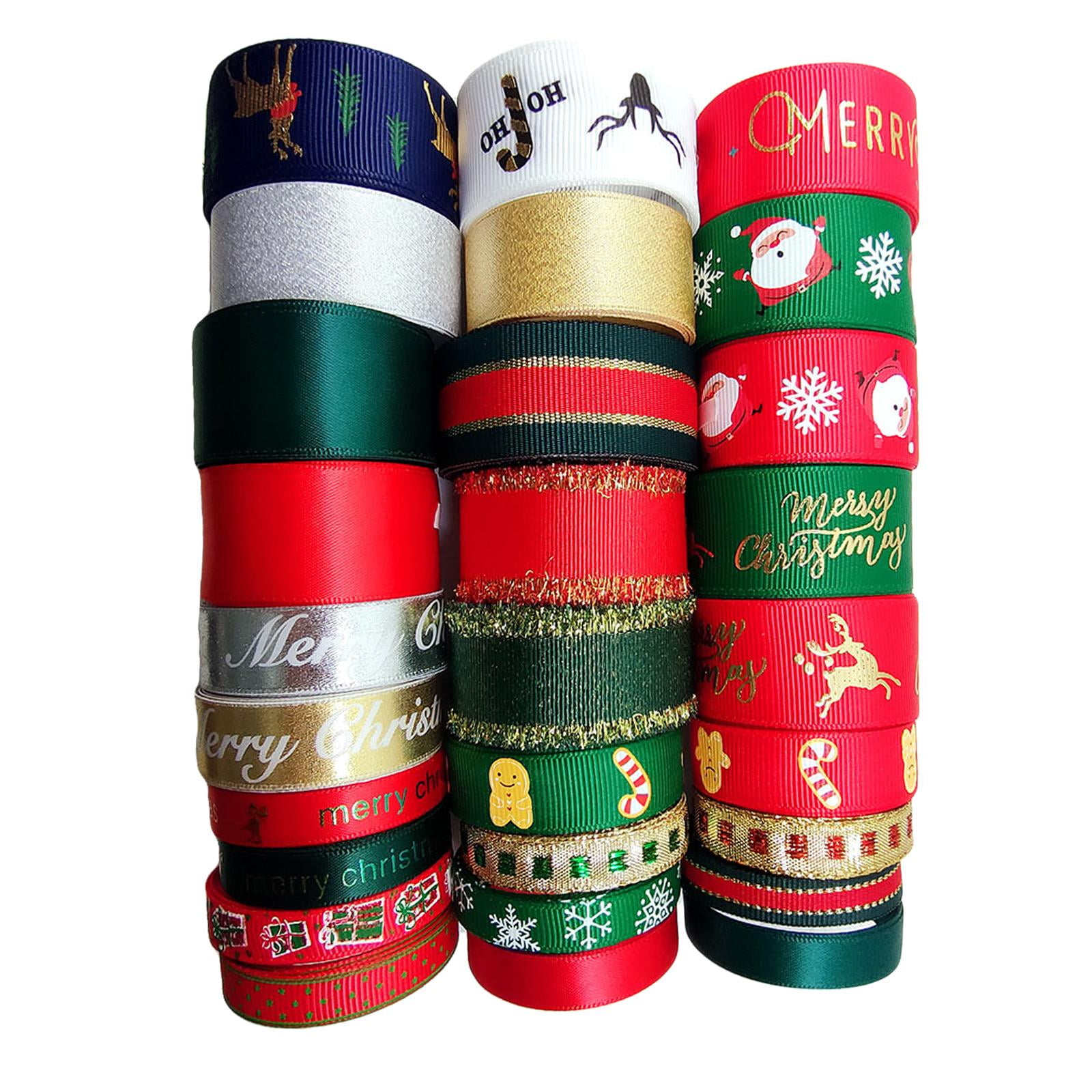 28Pcs Christmas Ribbon for Gift Wrapping, Winter Holiday Ribbons ...