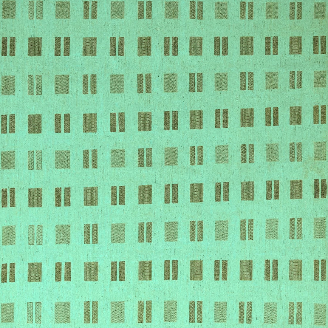 Ahgly Company Machine Washable Indoor Square Solid Turquoise Blue ...