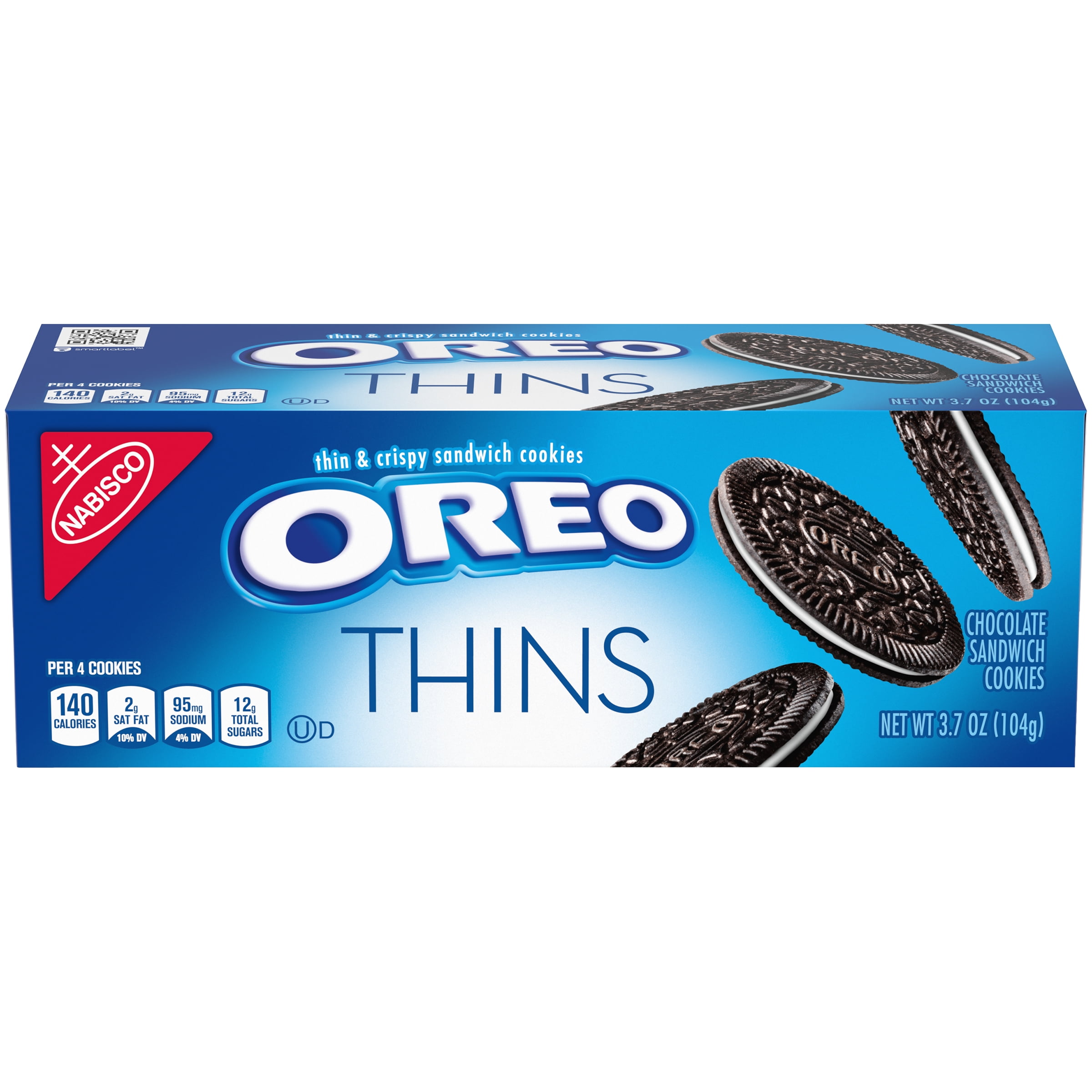 OREO Thins Chocolate Sandwich Cookies, Original Flavor, 1 Box (3.7 oz ...