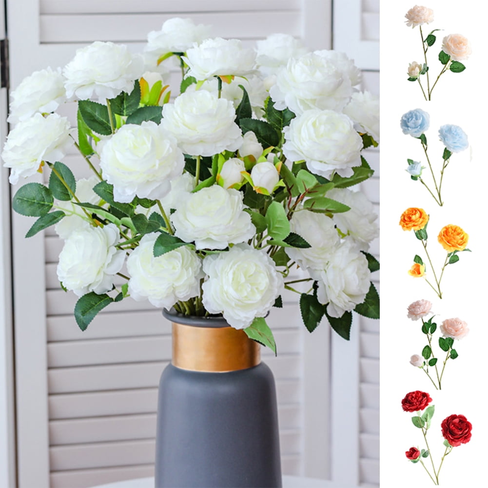 Cheer.US 5 Pcs Artificial Flowers, Faux Flowers Silk Flower Simulation ...