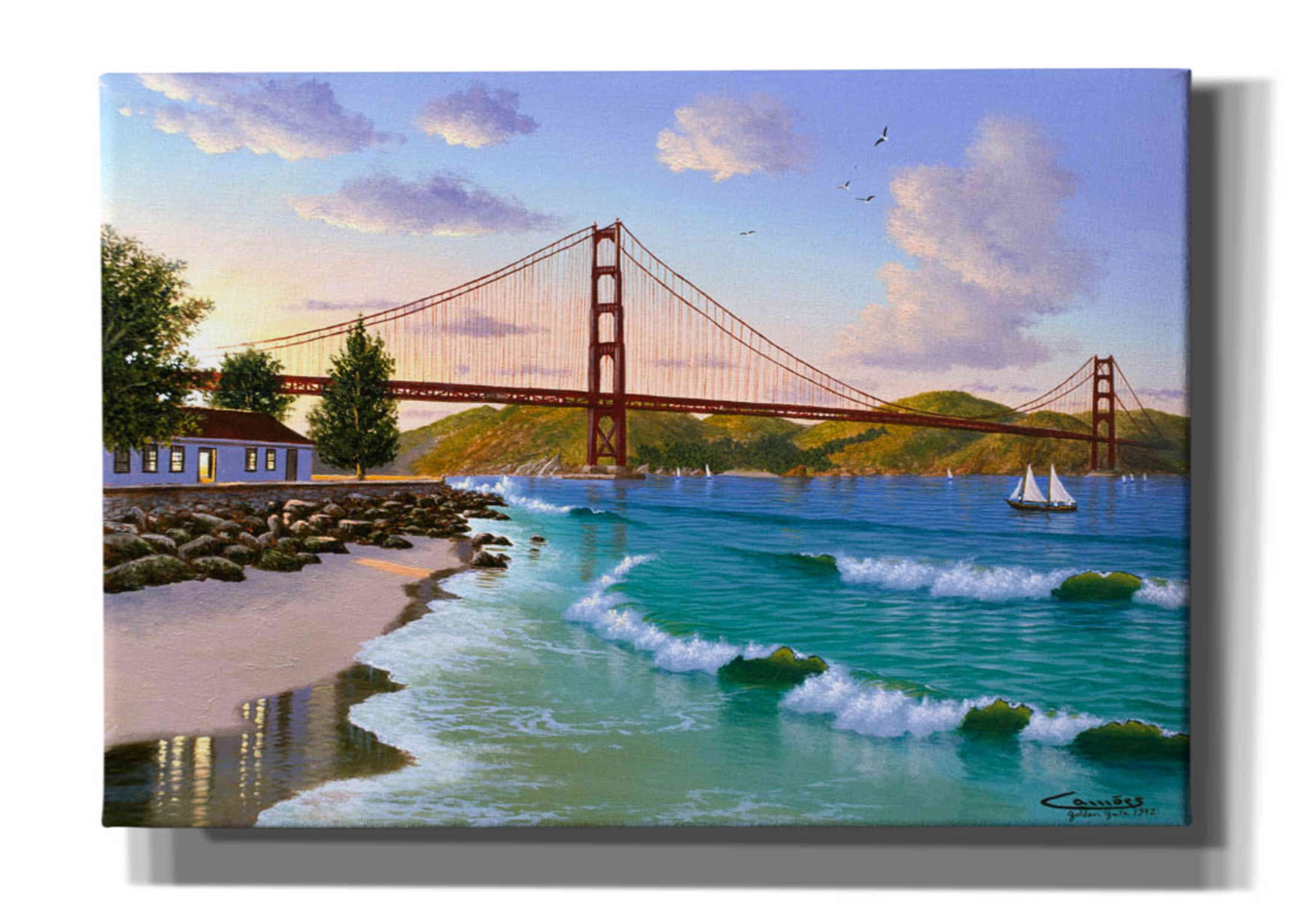 Epic Graffiti 'Golden Gate 1940' by Eduardo Camoes, Canvas Wall Art, 26 ...