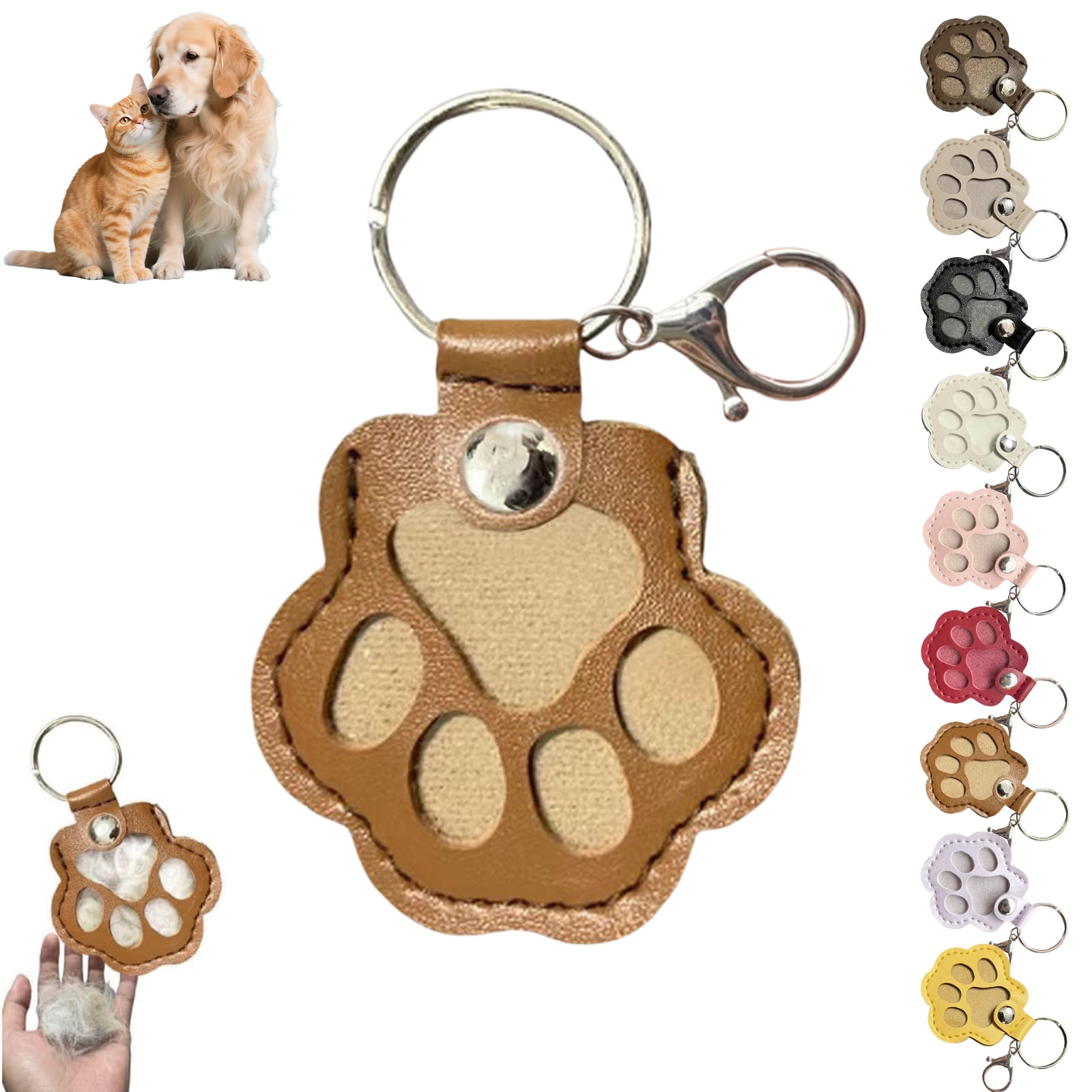 Click here for Shkhoas Dog Fur Storage Keychain Dog Paw Shaped Ke... prices