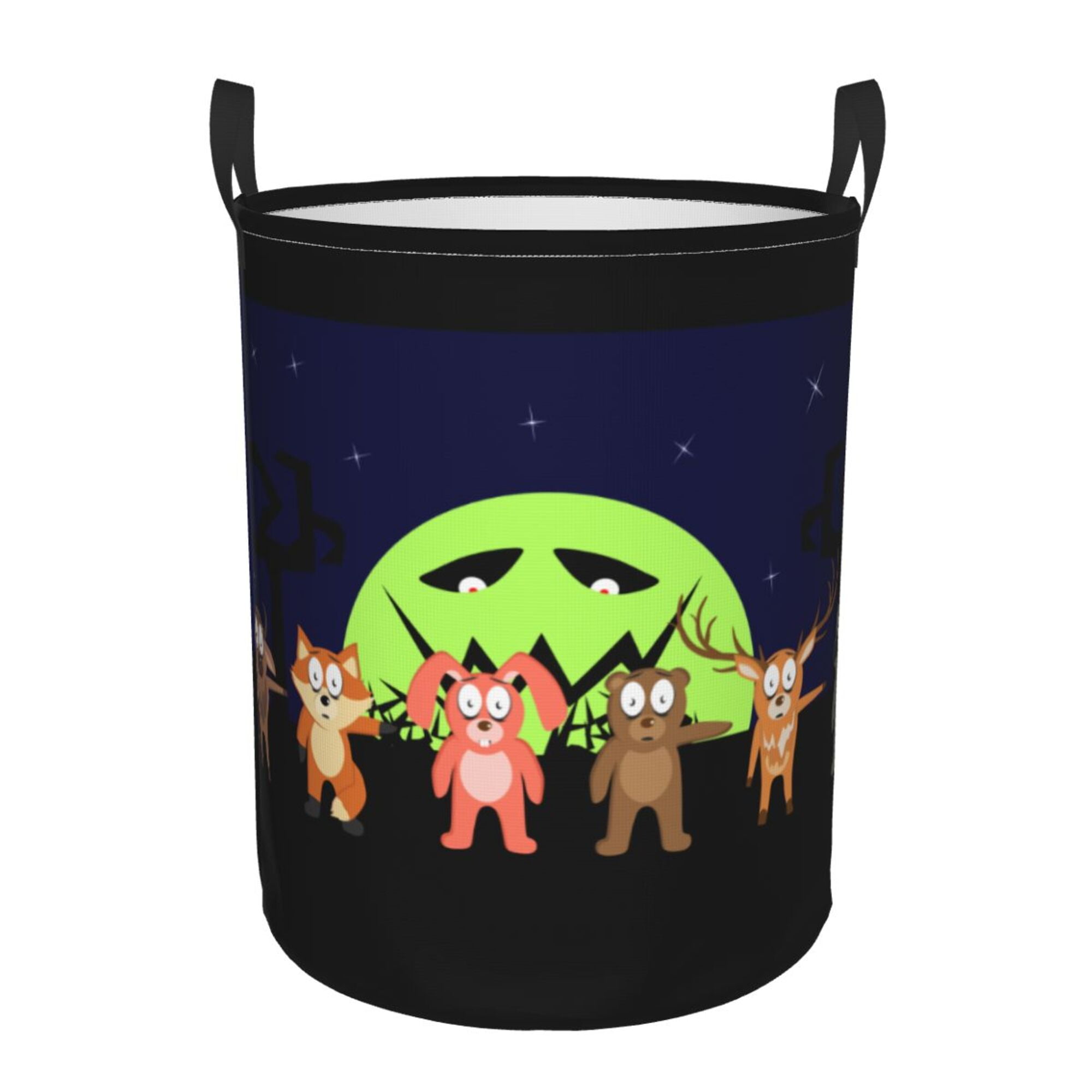 LNWH Laundry Basket, Horror Night Moon Animals Foldable Laundry Hamper ...