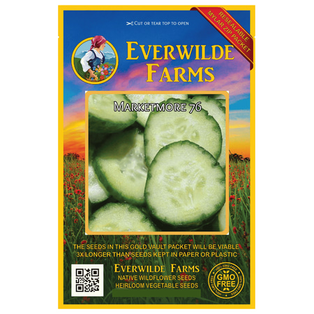 Everwilde Farms - 100 Marketmore 76 Cucumber Seeds - Gold Vault Jumbo ...