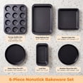 6 Piece Nonstick Bakeware Set, Carbon Steel Baking Pans Including ...