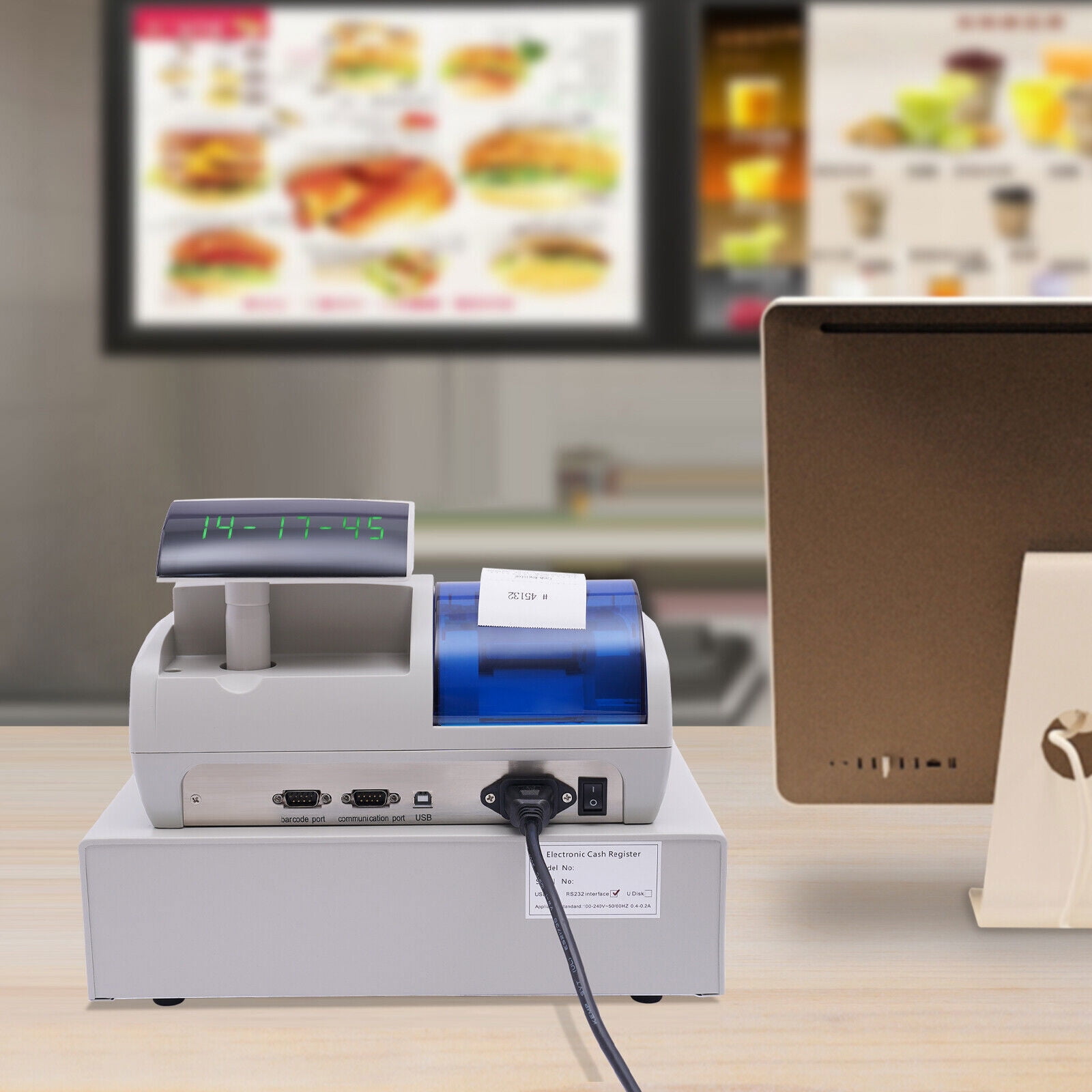 Electronic Cash Register W/48 Keys Keyboard, Multifunctional Cash ...