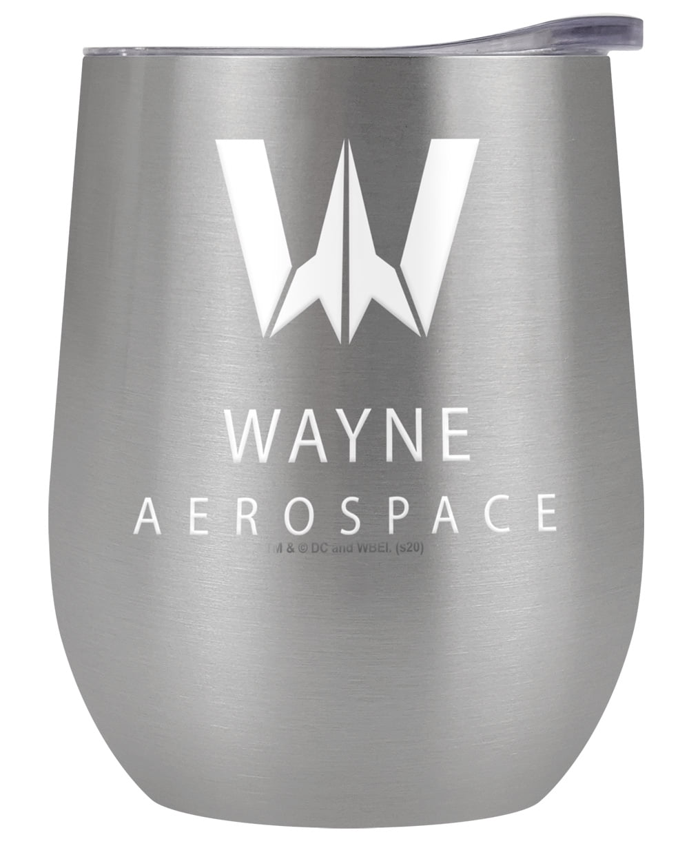 Justice League Movie Official Wayne Aerospace 12 OZ Stemless Wine ...