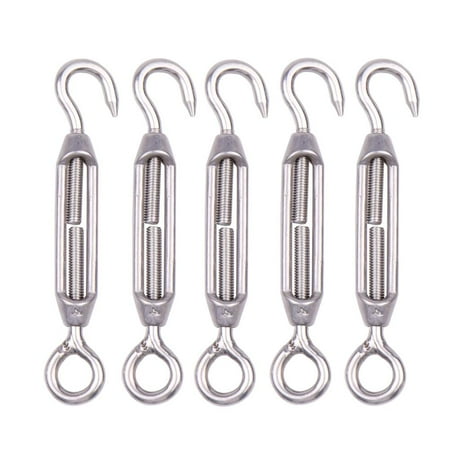 MUEISUERT Lot de 5 tendeurs de fil M4 en acier inoxydable avec crochet ...