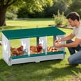 3 Compartment Chicken Nesting Box - Heavy Duty Metal Coop with Roll ...