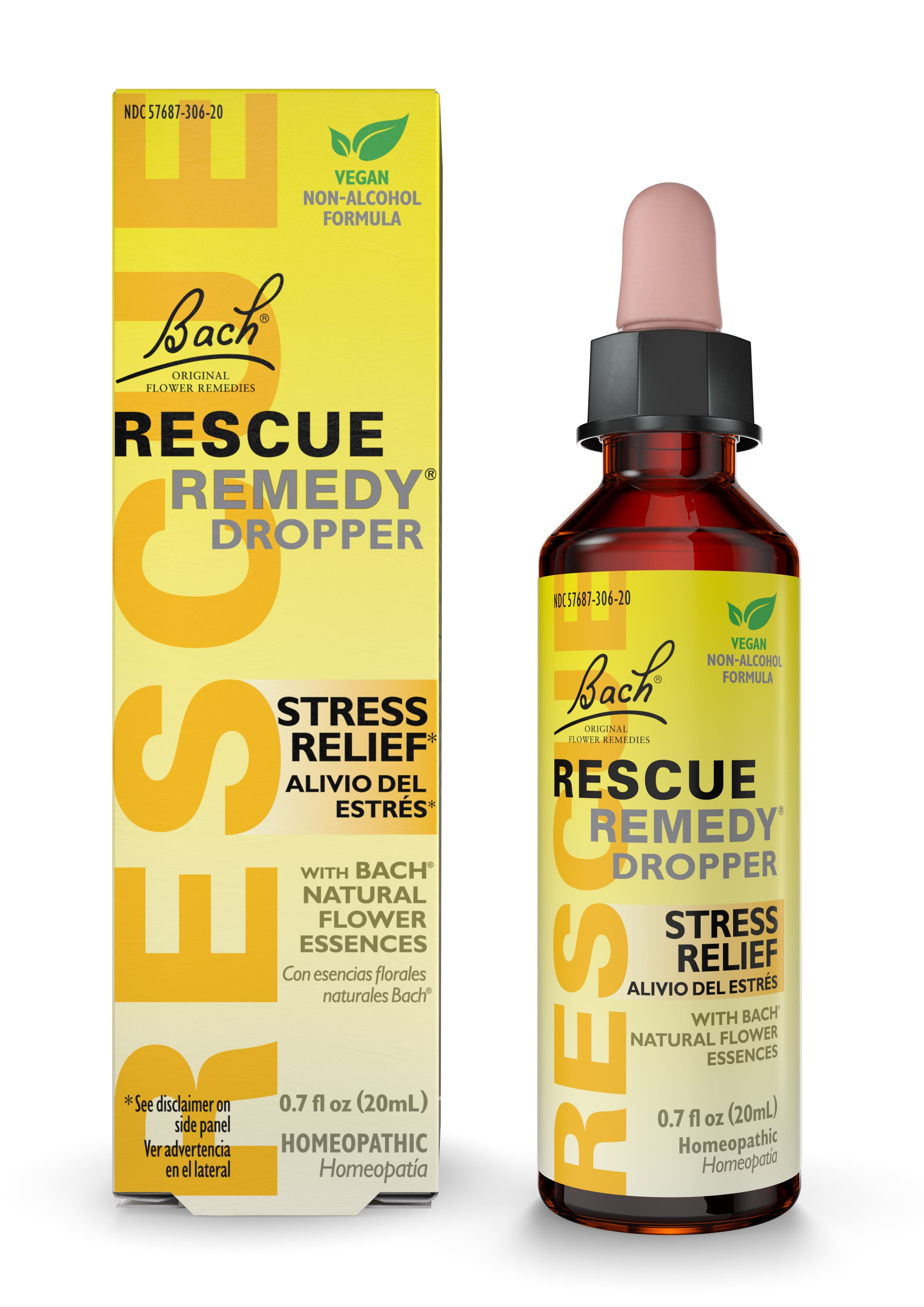 Bach RESCUE REMEDY Dropper 20mL, Natural Stress Relief, Non-Alcohol ...
