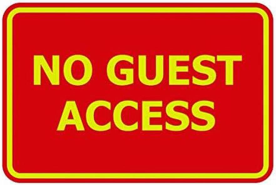 classic framed no guest access sign (red/yellow) - large - Walmart.com
