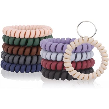 BAZIC Wrist Coil Key Chain Holder, Stretchy Key Bracelet, Assorted ...