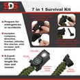 SDS Survival Paracord Bracelet - Green 7-in-1 Camping Tactical Bracelet ...
