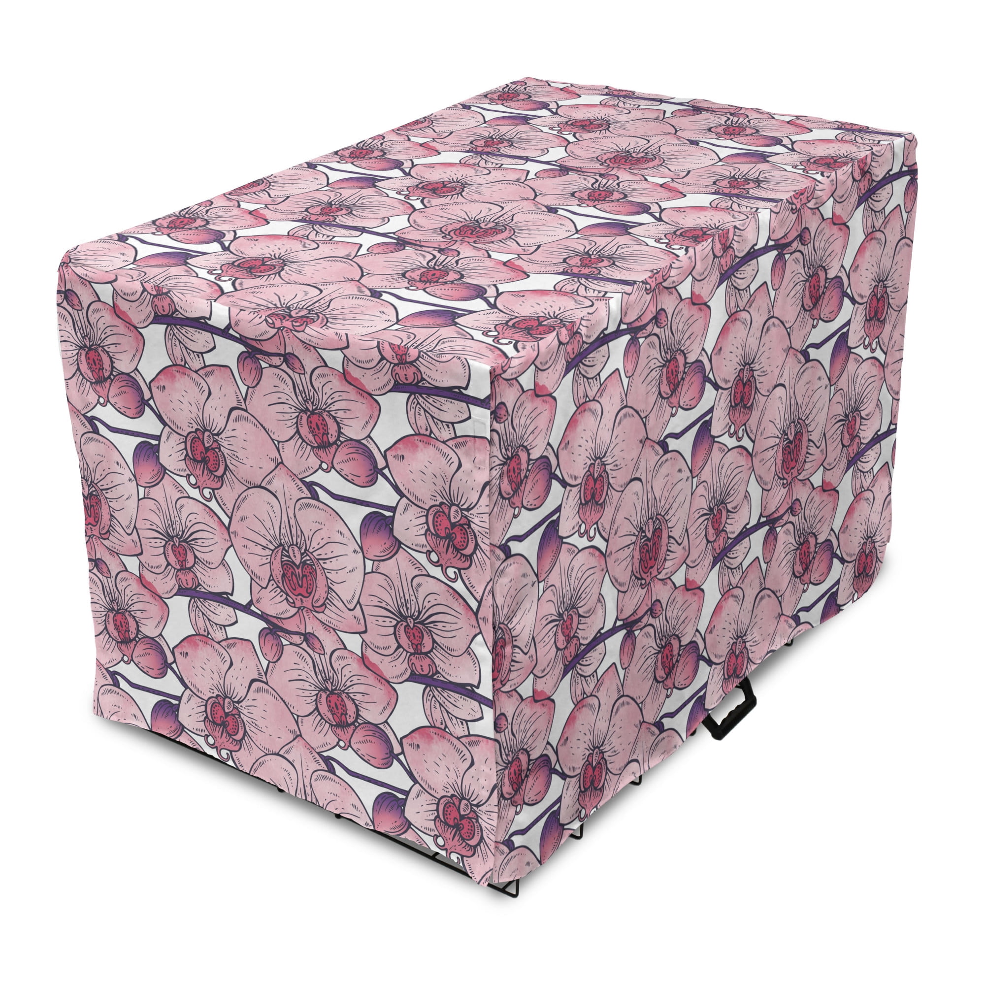 Floral Dog Crate Cover, Pattern of Rhythmic Spring Time Elements Soft ...