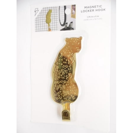 Paper Riot Co. Decorative Magnetic Locker Hook Gold Toned Leopard 1.75 ...