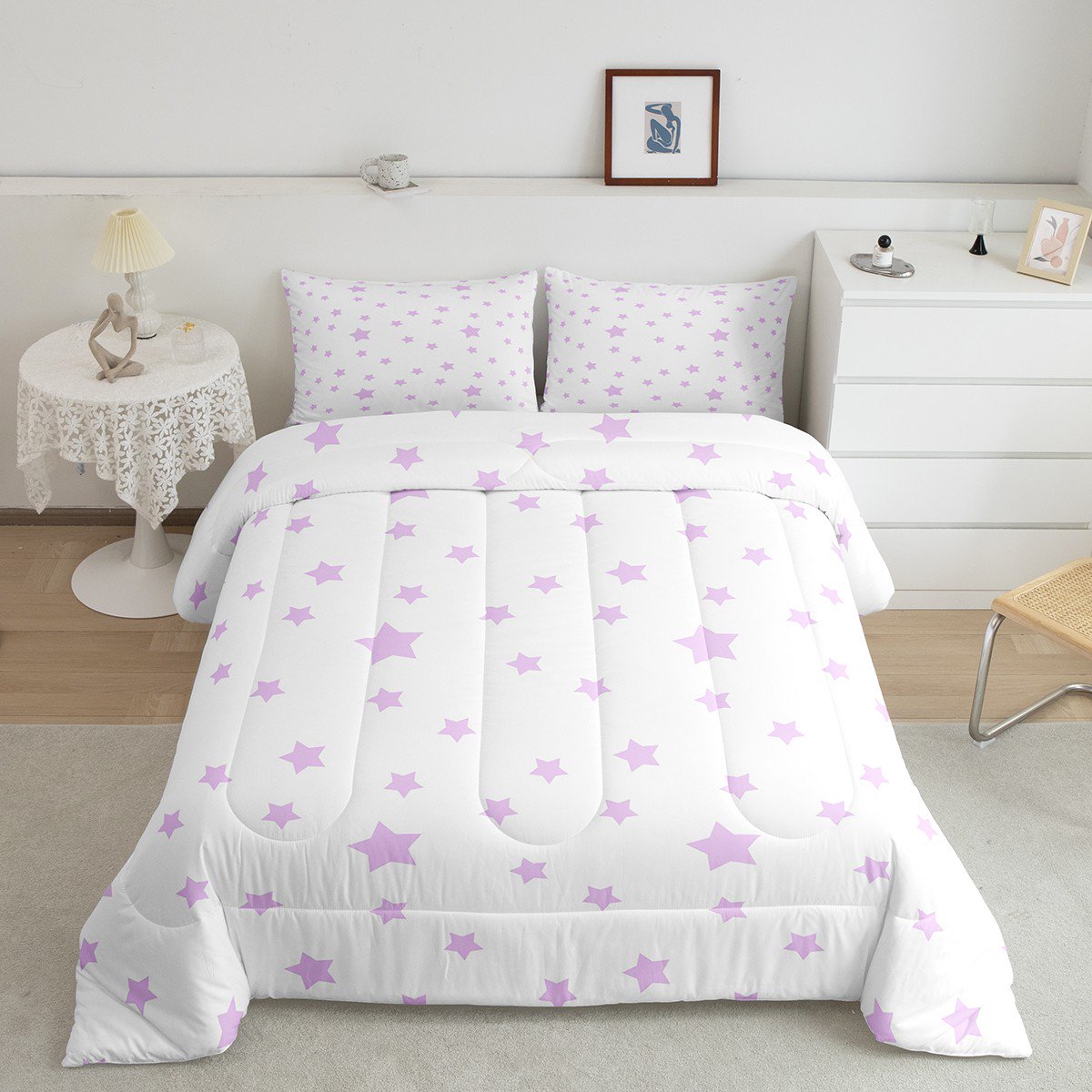 Click here for Erosebridal Purple Stars Kids Comforter Set Full S... prices