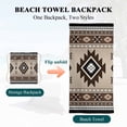 Brown Aztec 2-in-1 Beach Towel Backpack,Quick Dry Beach Towel Blanket ...