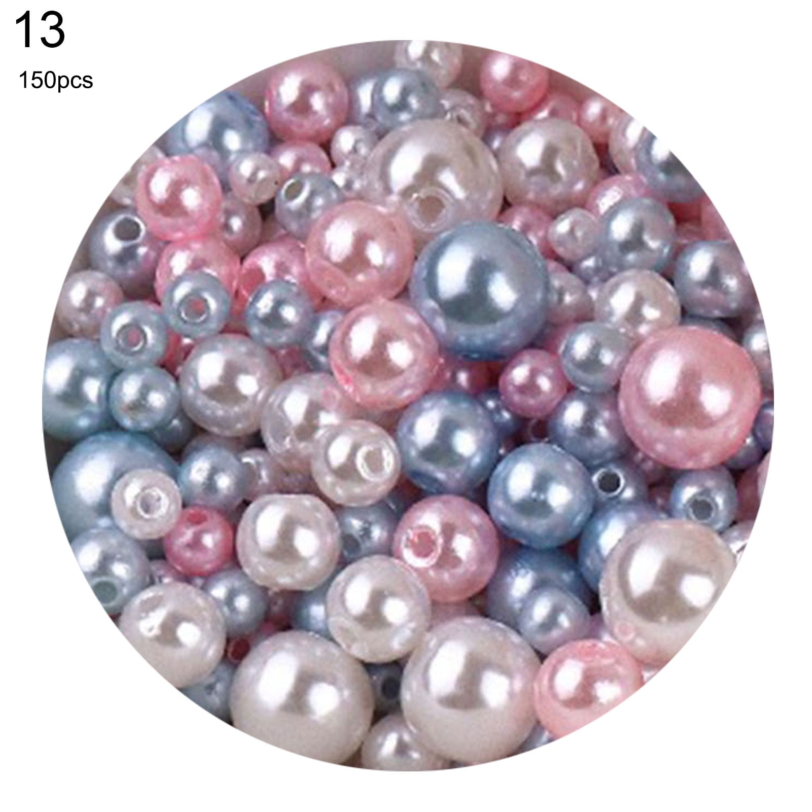 150Pcs/Bag 3-8mm Faux Pearl Beads Perforated Jewelry Making Accessories ...