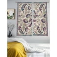 Floral Sheer Curtains 2 Panels Set Ethnic Flower Paisley Feather Brown ...