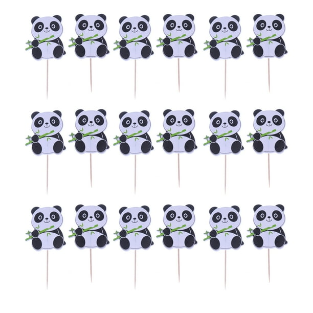 24Pcs Cartoon Cake Toppers Lovely Panda Pattern Cake Toppers Party ...