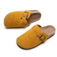 BERANMEY Women's Suede Clogs & Mules Stylish Leather Mules with Arch ...