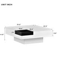 Square Coffee Table with Plug-in 16-color LED Lights, Modern Sofa Table ...