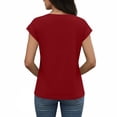 Antinious Women Round Neck Short Sleeve Chest Ruched Loose Leisure Tops ...